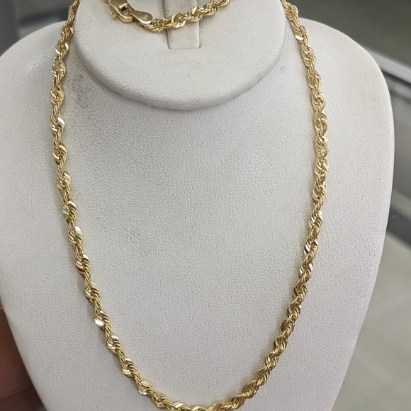unbrand | Jewelry | Kt Real Gold Rope Chain 35mm 16 Inch | Poshmark